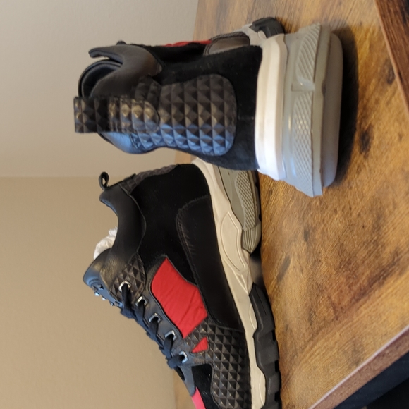Pera Pelle | Shoes | Pera Pelle Italian Leather Sneakers Red And Black ...